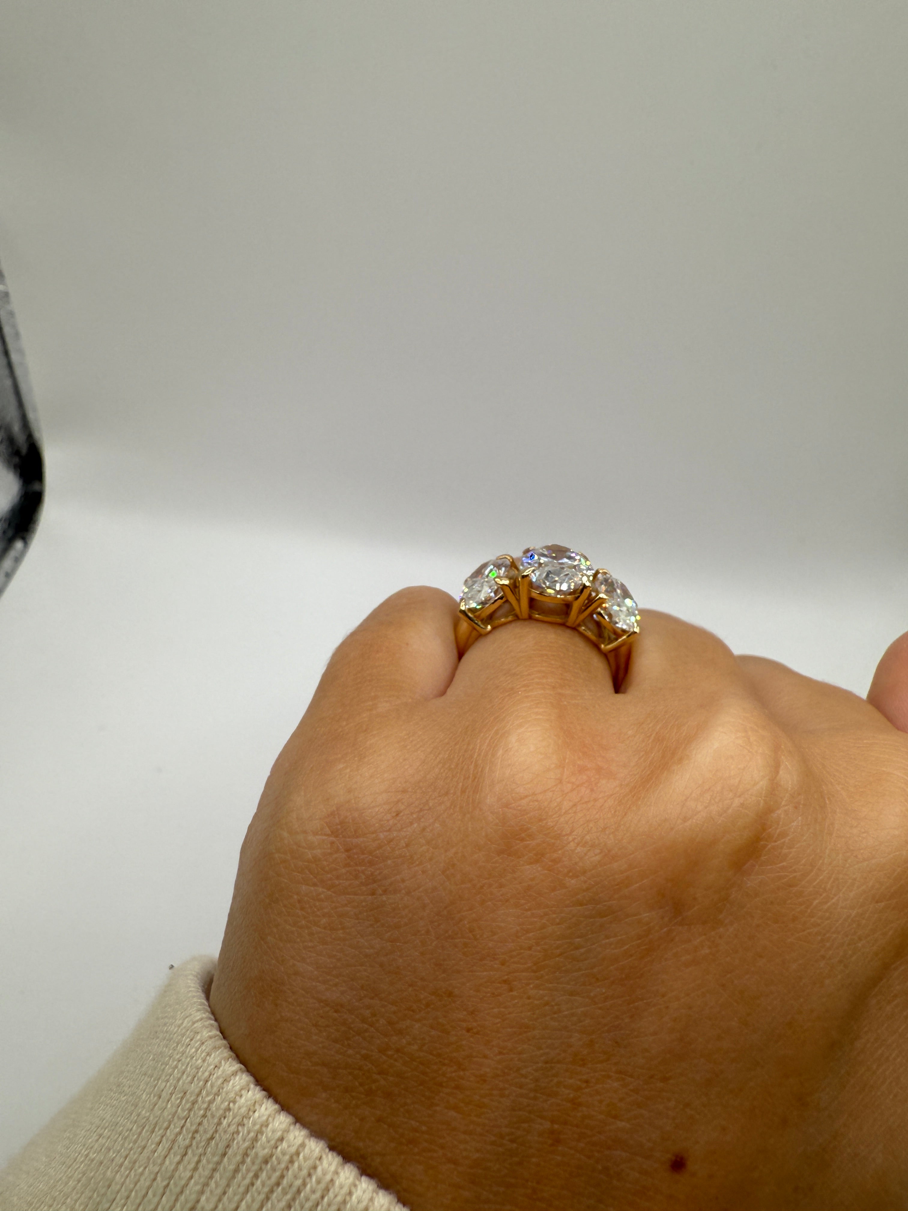 Three Stone Oval Lab Grown Engagement Ring Size 5.5 – Maddie Grace Jewelry